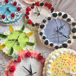 Cake Clock/ Decorative Wall Clock/ Y2k Aesthetic Home Decor/ Cute Cake Home Accent/ Faux Cake ...