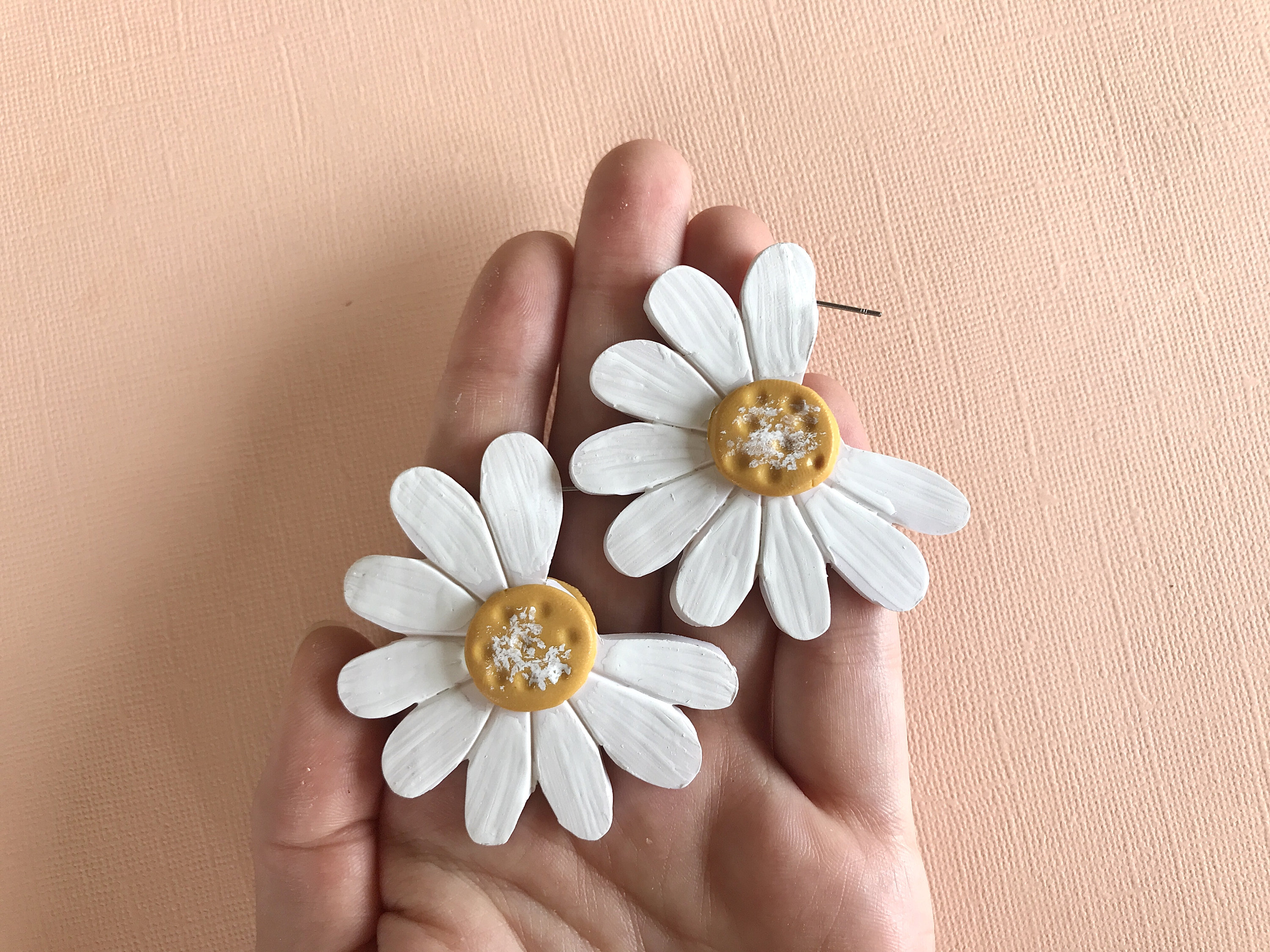 Daisy Hoop Earrings/ Daisy Jewelry/ Flower Hoop Earring/ | Etsy