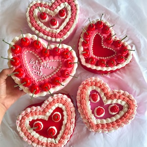 Pink and Red Heart Shaped Cake Purse/ Frosted Kawaii Purse/ Cute Cake ...