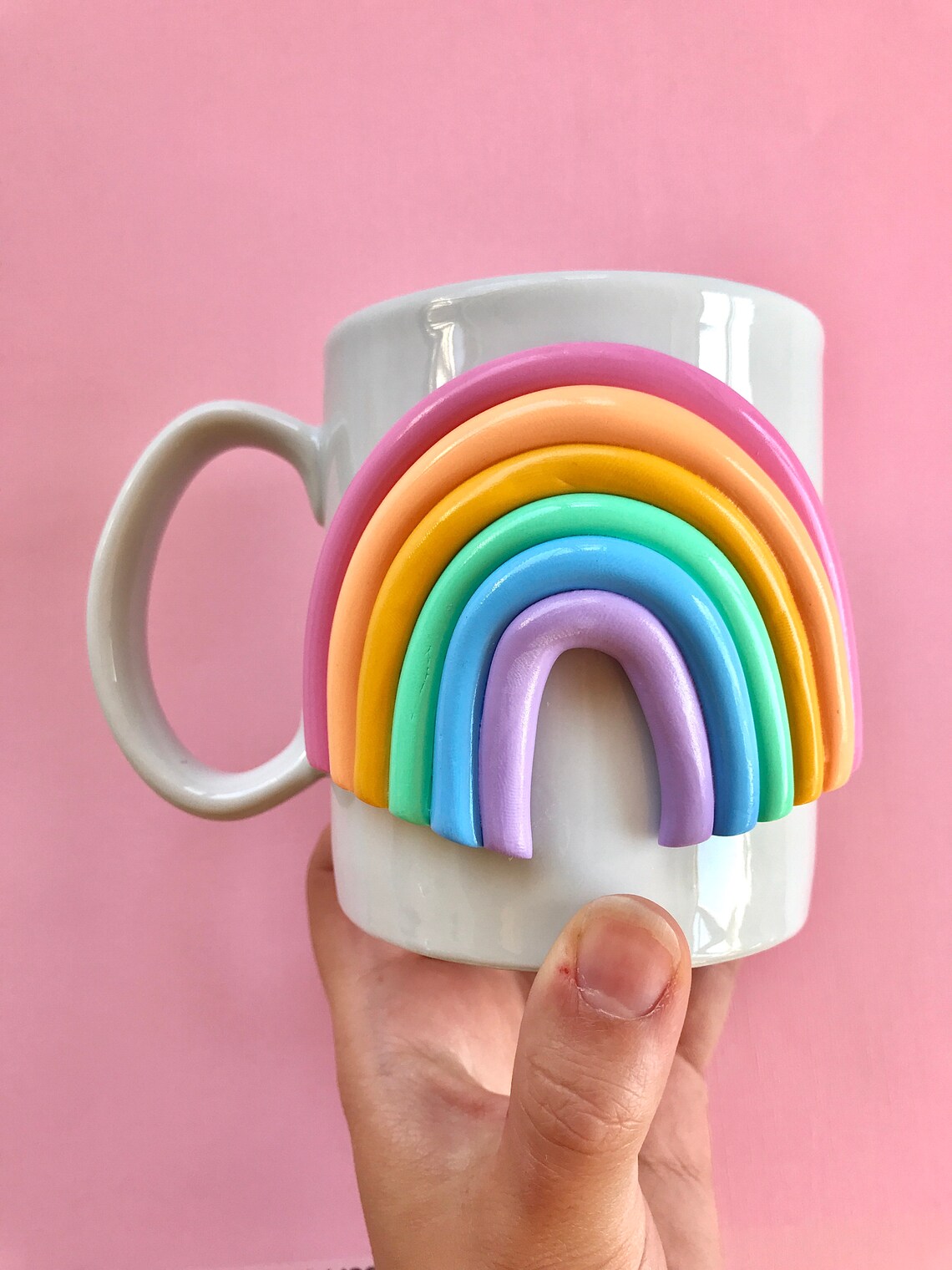 Colorful 3d Coffee Mug/ Handmade Ceramic Mug/ Rainbow Mug/ - Etsy