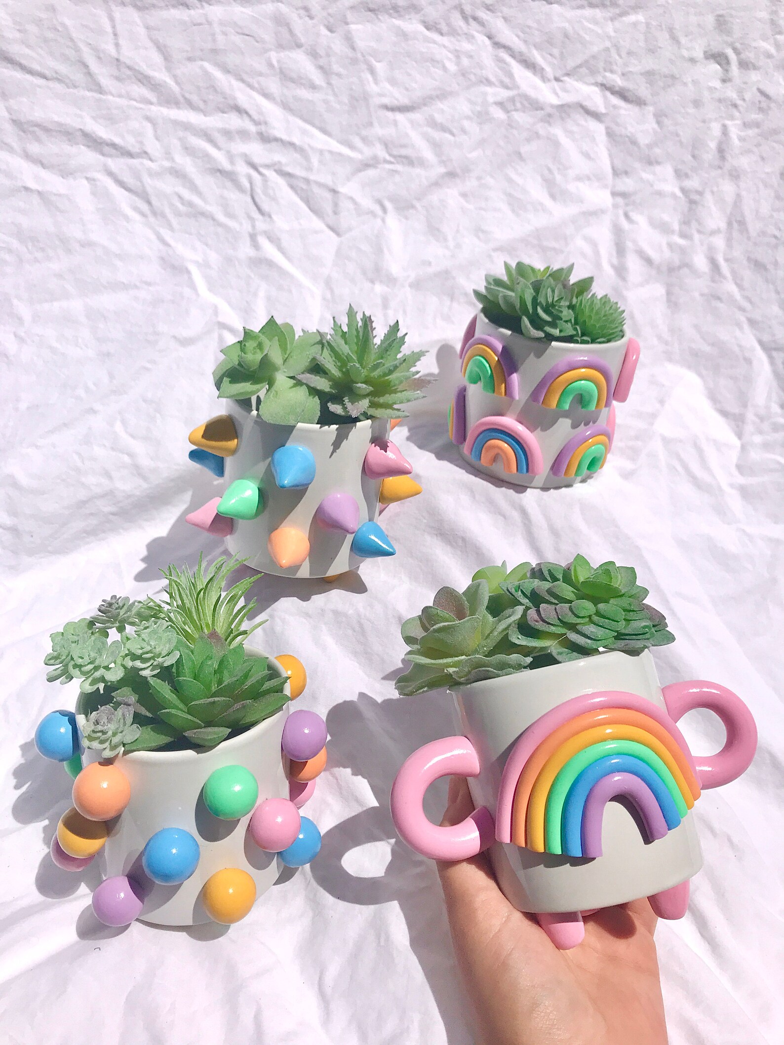 Colorful Planter Pots/ Rainbow Planter/ Succulent Planters/ - Etsy