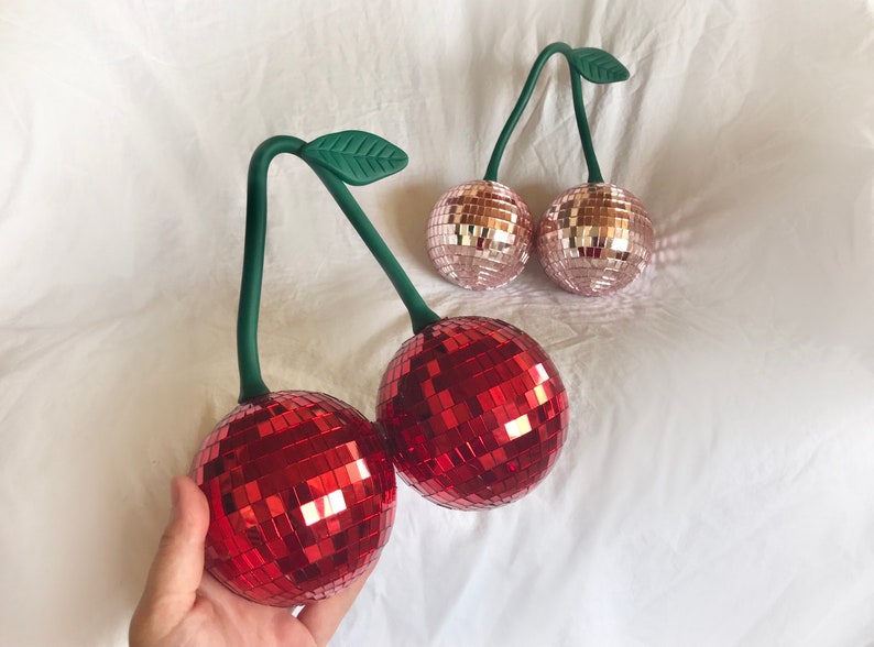 Disco Cherry Home Decor Sculpture/ Disco Ball Fruit/ Fruit Art - Etsy UK