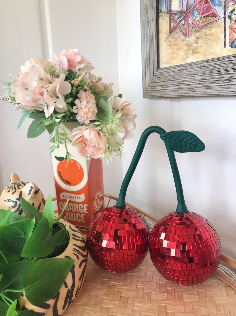 Handmade Disco Cherry Sculpture: Groovy Home Decor Accent - Etsy