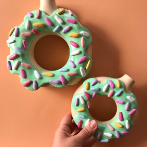 Donut Vase/ Doughnut Vase/ Cute Decor/ Colorful Home Decor/ Sprinkles ...