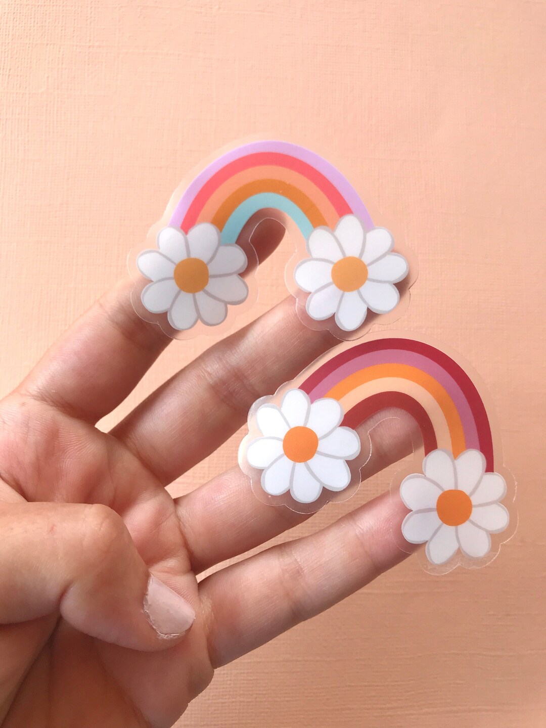 Rainbow Flower Hippie Sticker/ Laminated Waterproof Weatherproof UV ...