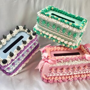 Cake Tissue Box/ Decorative Tissue Box Cover/ Vintage Cake Coquette ...
