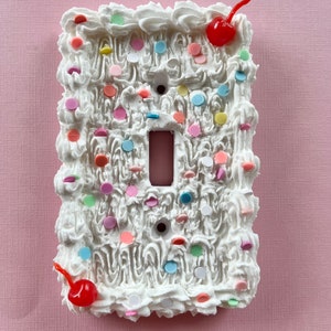Cake Light Switch Cover/ Food Decor/ Faux Cake Home Decor/ Square Light ...