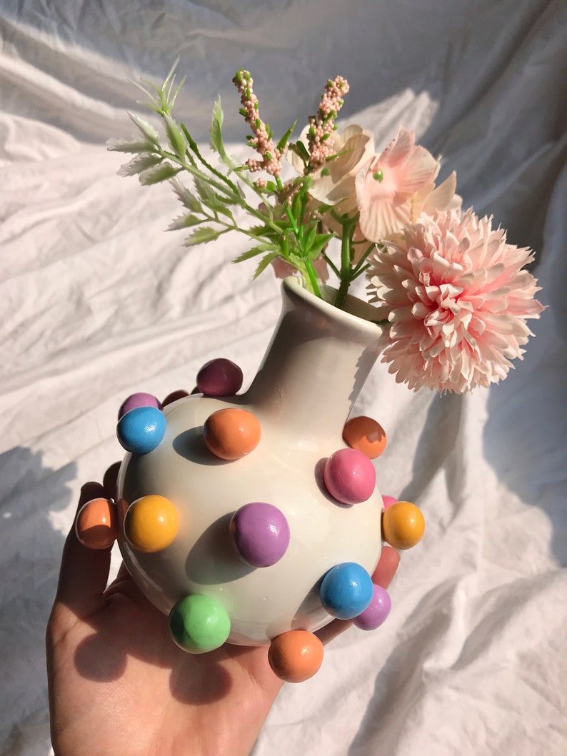 5 Tall Retro Eclectic Colorful Bud Vase/ Cute Ceramic - Etsy