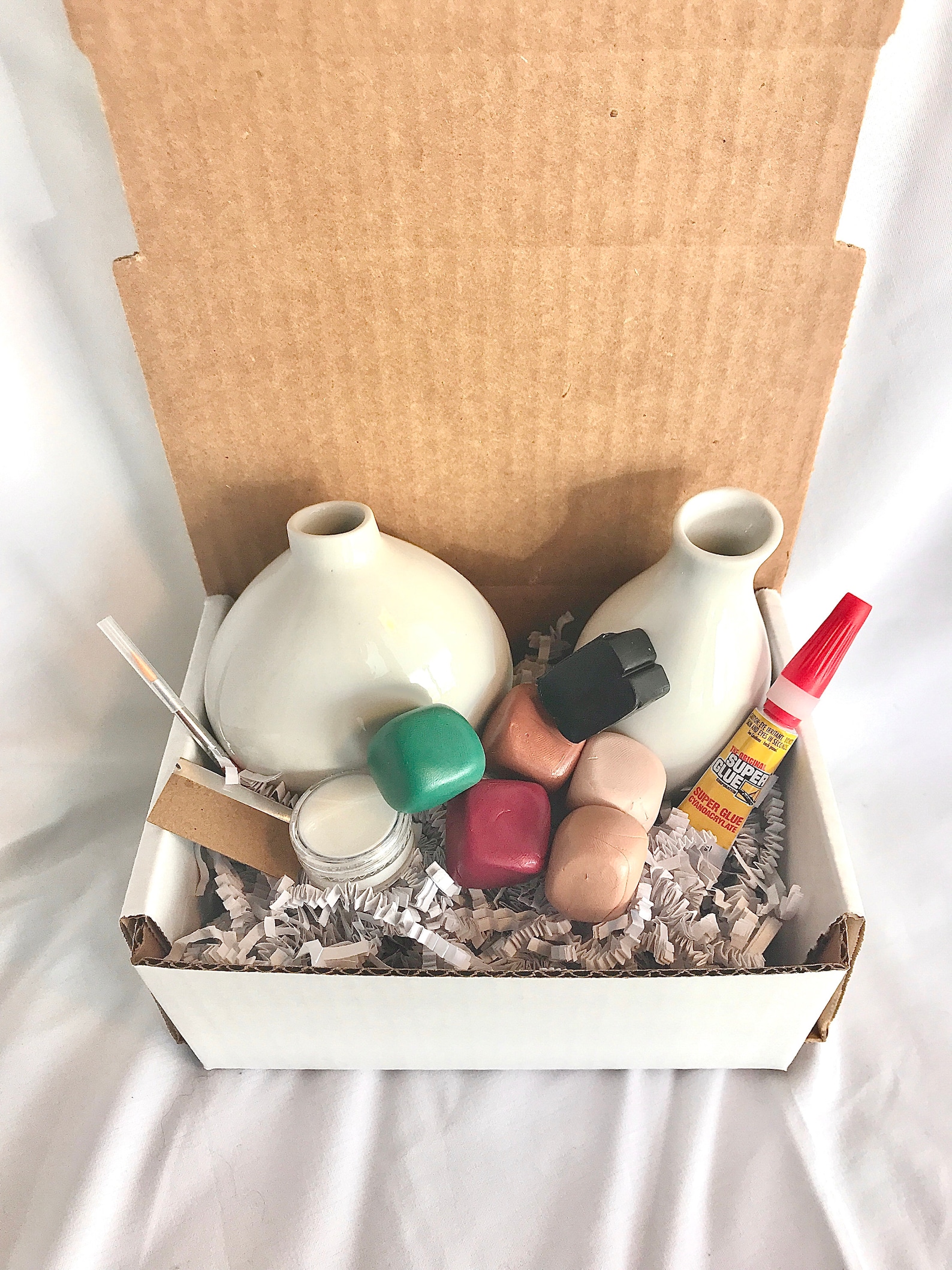 DIY Clay Decorated Bud Vase Kit/ Make Your Own NEUTRAL Bud Vase ...