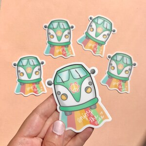 Enjoy the Ride Travel Sticker/ Hippie Van Sticker/ Retro Van Art ...