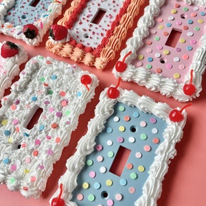 Cake Light Switch Cover/ Food Decor/ Faux Cake Home Decor/ Square Light ...