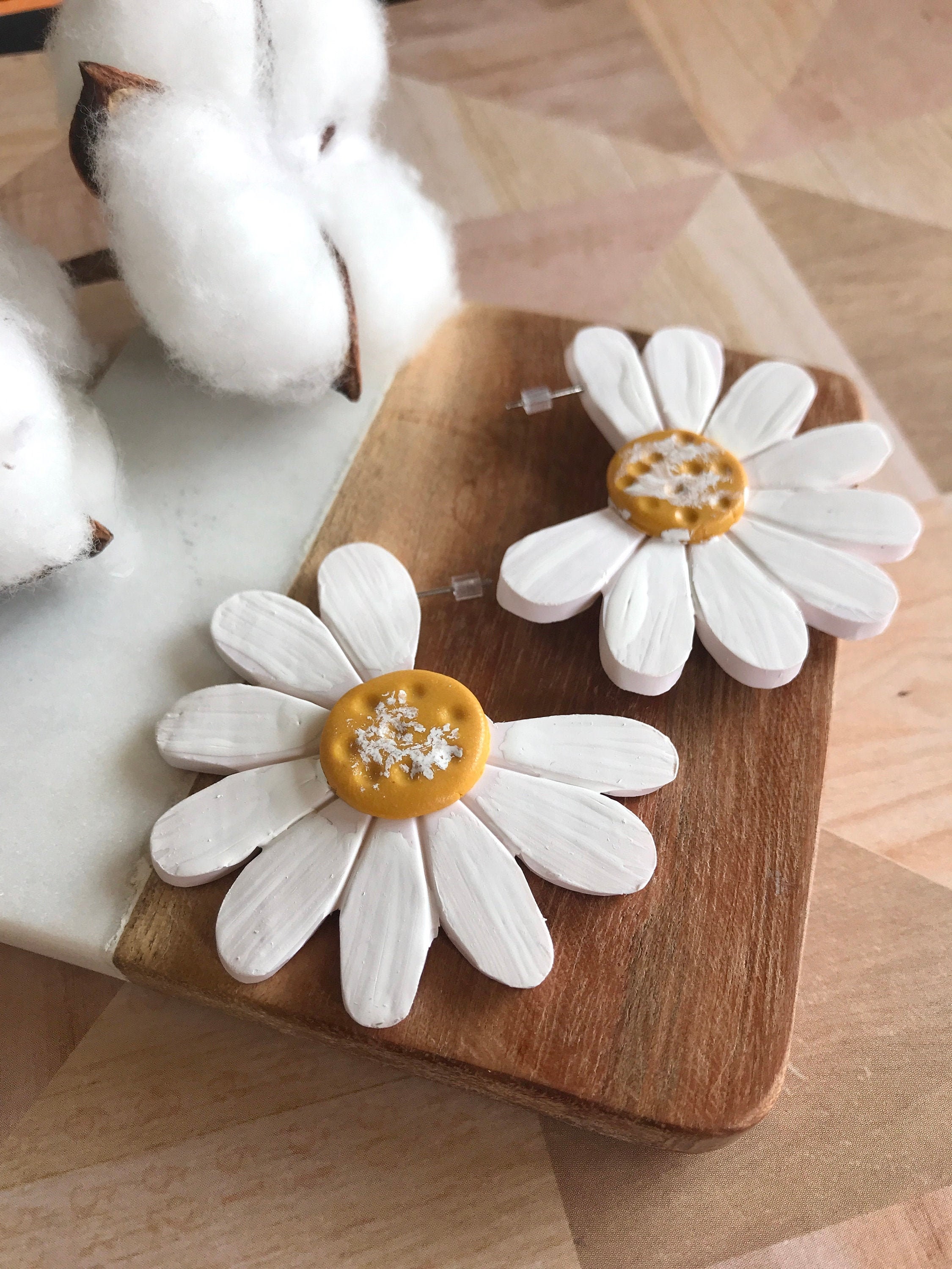 Daisy Hoop Earrings/ Daisy Jewelry/ Flower Hoop Earring/ Modern Hoop ...