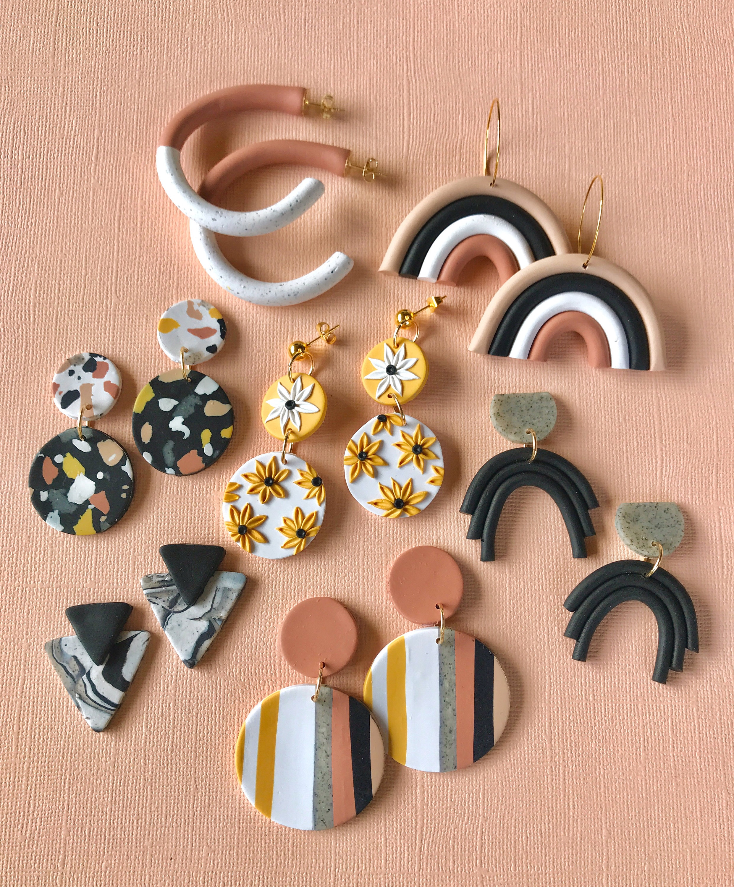 Beginners DIY Clay Earrings Kit/ Sun Sprinkles NEUTRAL - Etsy