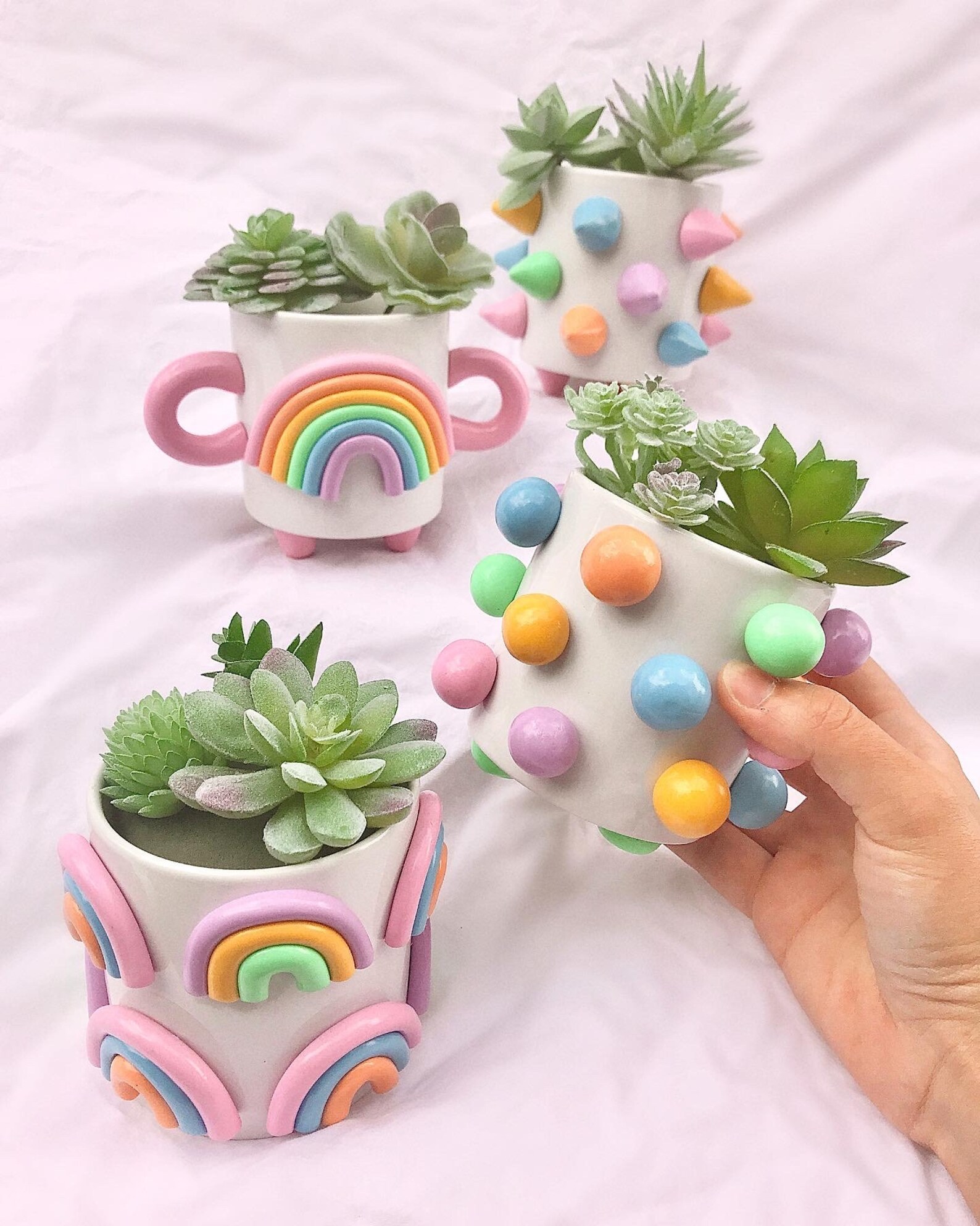 DIY Polymer Clay Decorated Planter Kit/ DIY Home Decor/ Crafting Kit ...