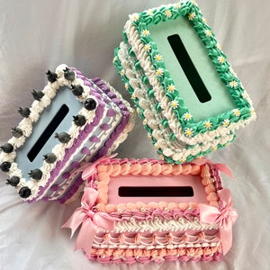 Cake Tissue Box/ Decorative Tissue Box Cover/ Vintage Cake Coquette ...