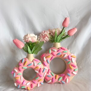 Donut Vase/ Doughnut Vase/ Cute Decor/ Colorful Home Decor/ Sprinkles ...
