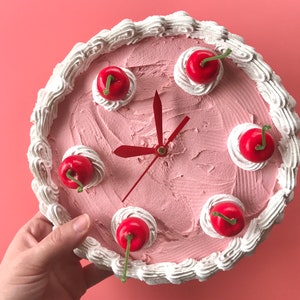 Cake Clock/ Decorative Wall Clock/ Y2k Aesthetic Home Decor/ Cute Cake ...
