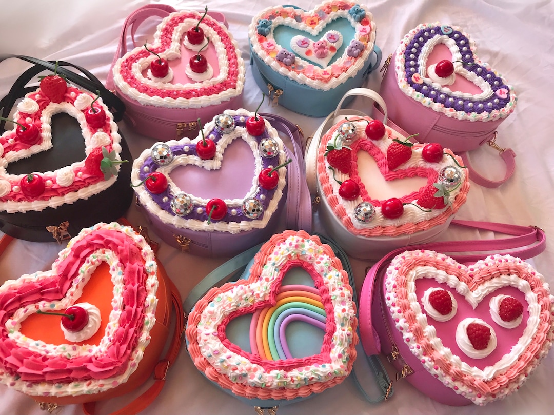 Heart Shaped Cake Purse/ Frosted Kawaii Purse/ Cute Cake Handbag ...