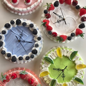 Cake Clock/ Decorative Wall Clock/ Y2k Aesthetic Home Decor/ Cute Cake ...