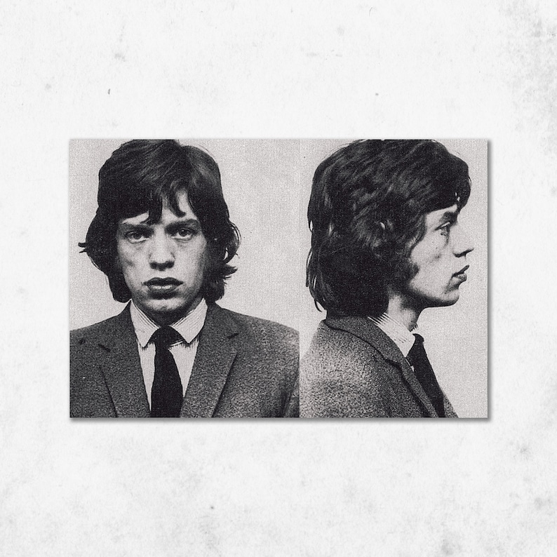 Mick Jagger Mugshot Print Celebrity Famous and Musician | Etsy