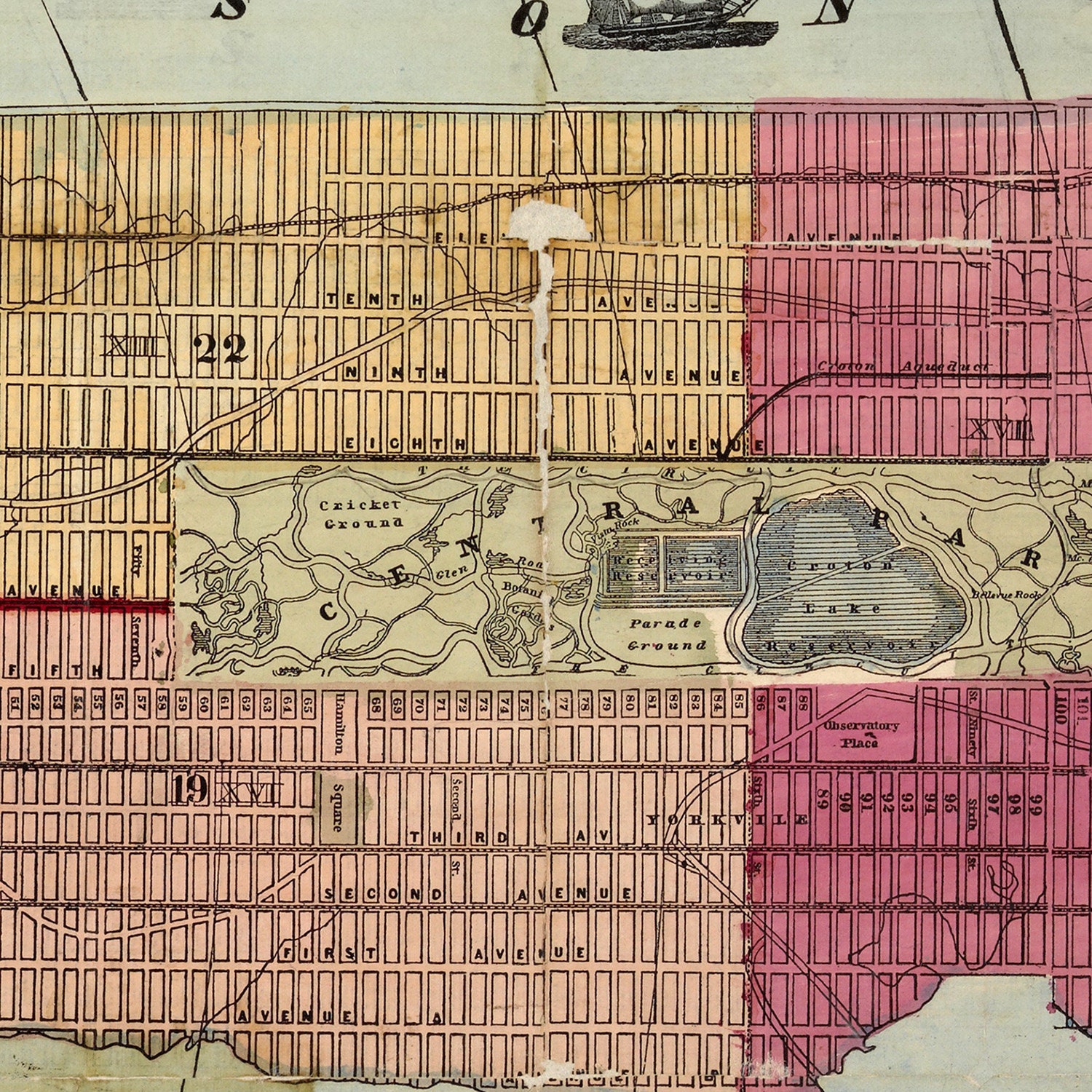 Old New York City Manhattan Antique Map Print 1857 New York | Etsy