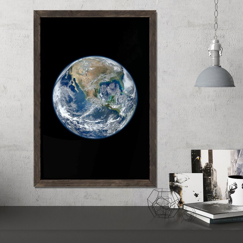 Earth From Space Giclee Print Earth Poster Space Art Space - Etsy