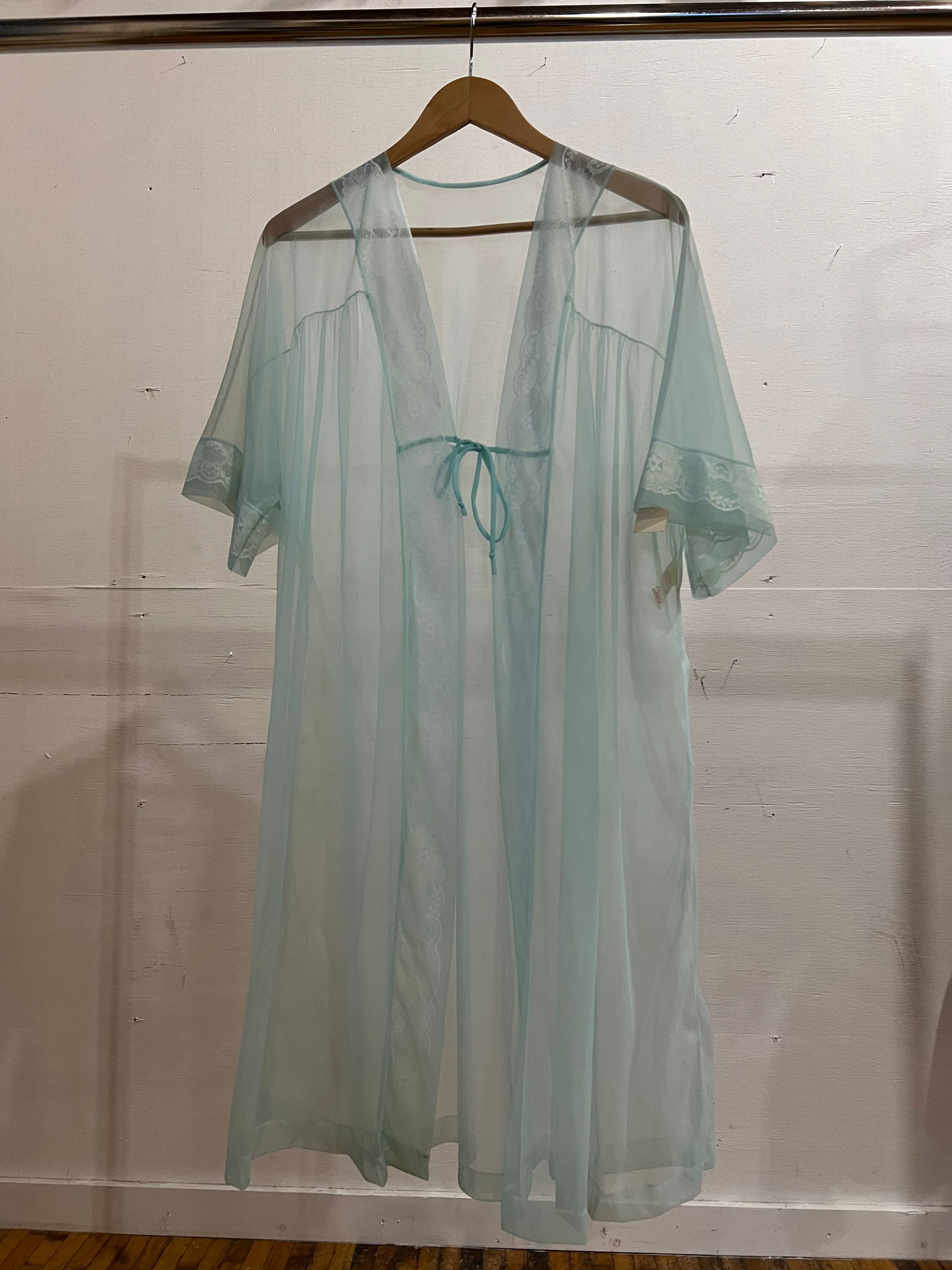 Large 1960s 1970s Sears Sheer Blue Robe Sleepwear Deadstock - Etsy