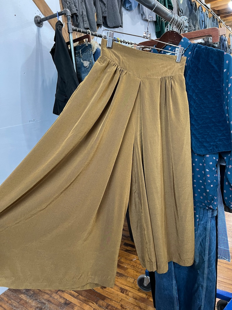 Sm Med 1980s Gold Palazzo Pants Flowy Glam - Etsy