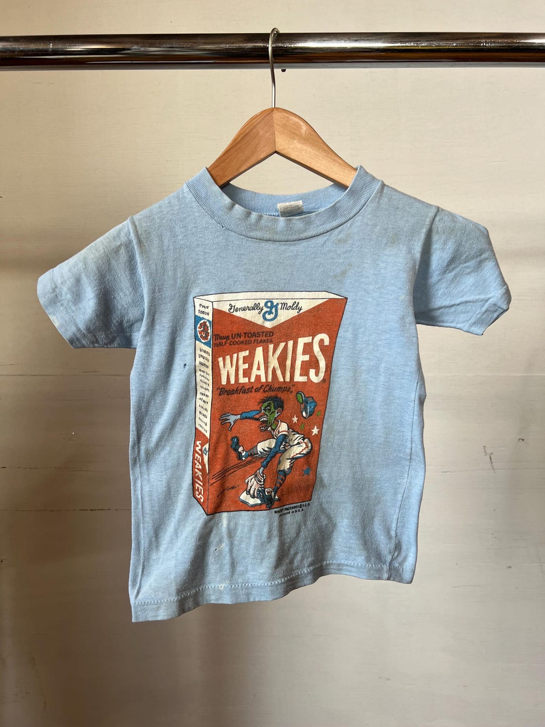 Kids S, Vintage 1970s Wacky Packages weakies Wheaties Cereal T-shirt ...