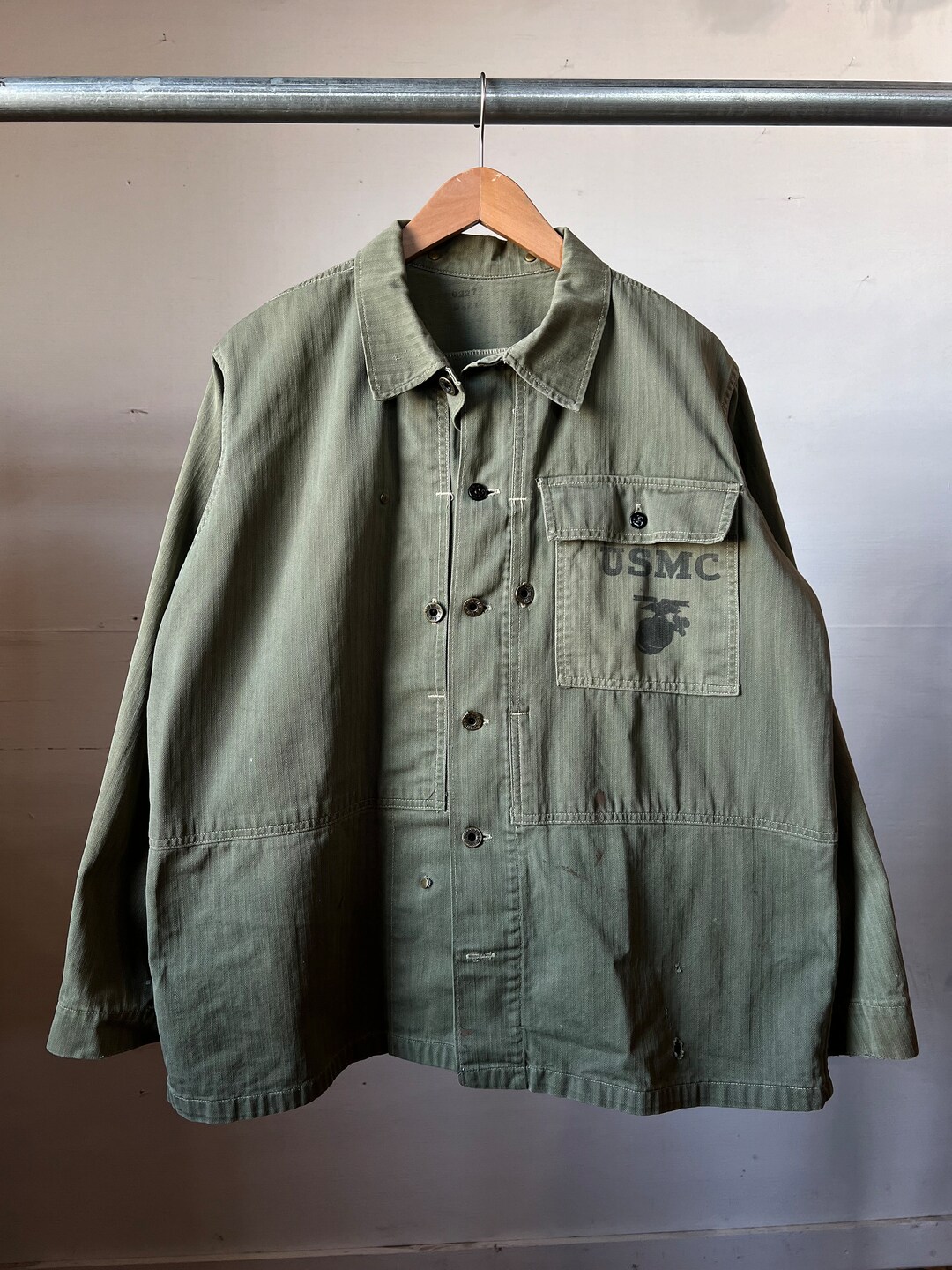 L XL, WW2 USMC P44 HBT Herringbone Field Utility Jacket, Military - Etsy