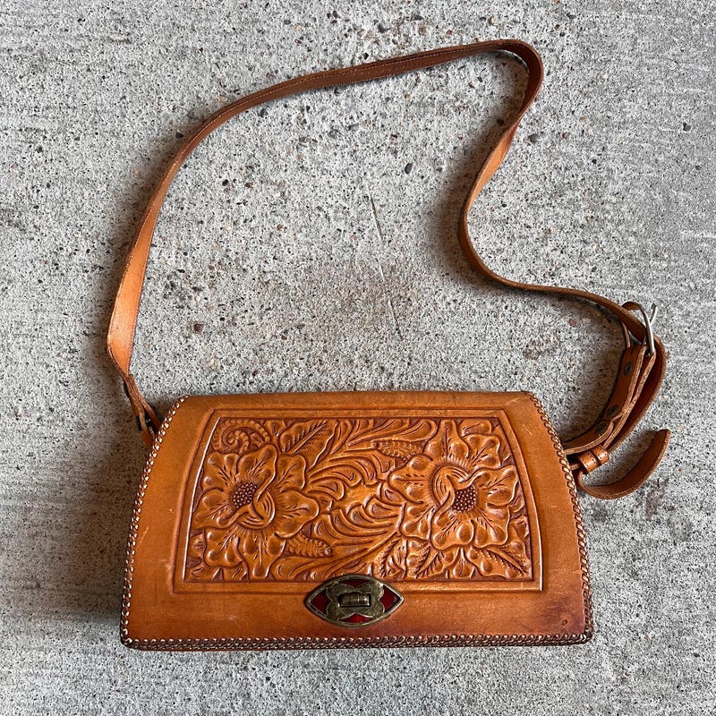 70s Leather Purse - Etsy
