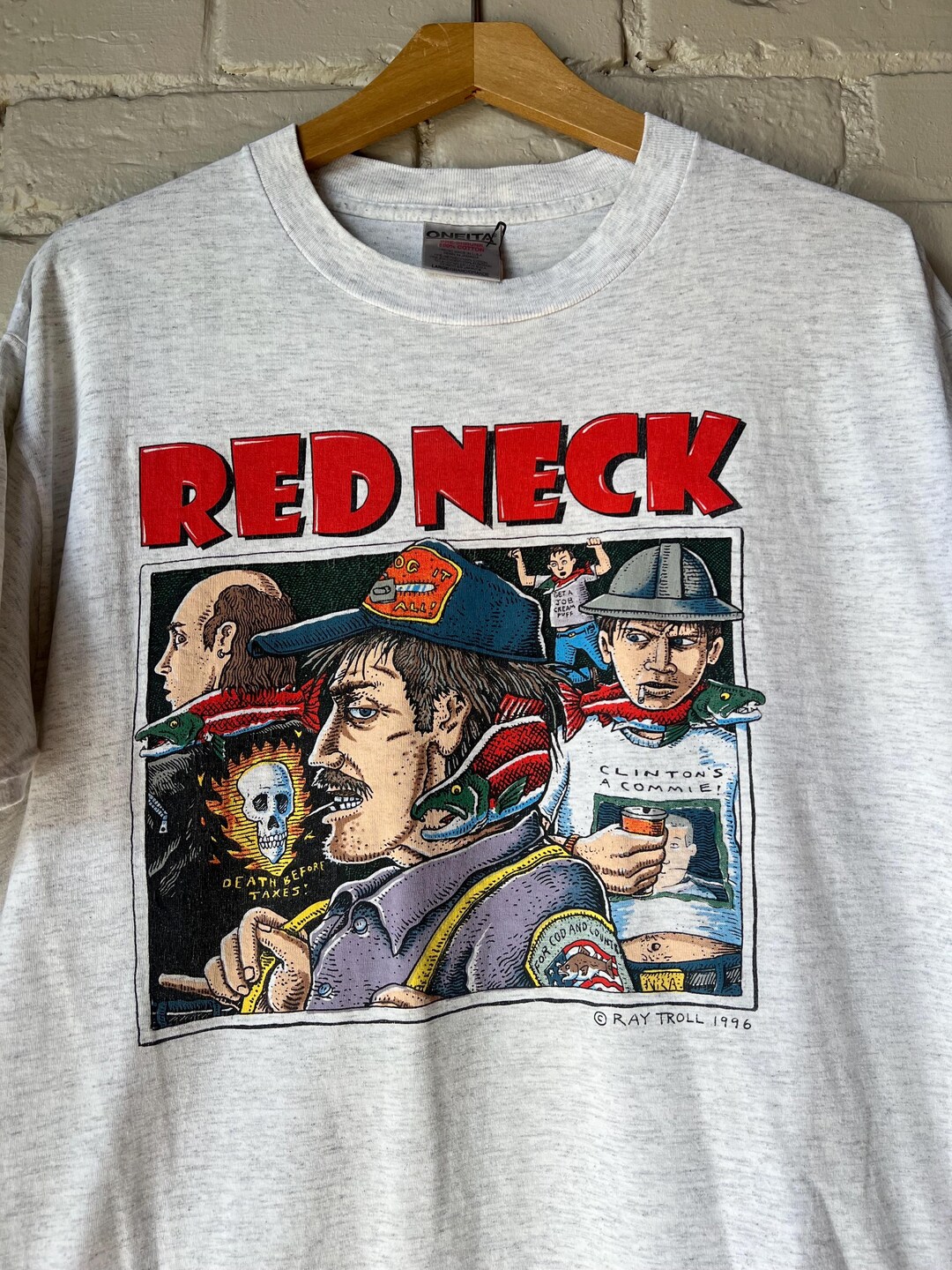 Large, 1996 Ray Troll Redneck T-shirt, Single Stitch, Oneita Tag - Etsy