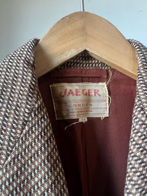 Sm Med, Vintage Jaeger Wool Tweed Blazer Jacket, Brow… - Gem