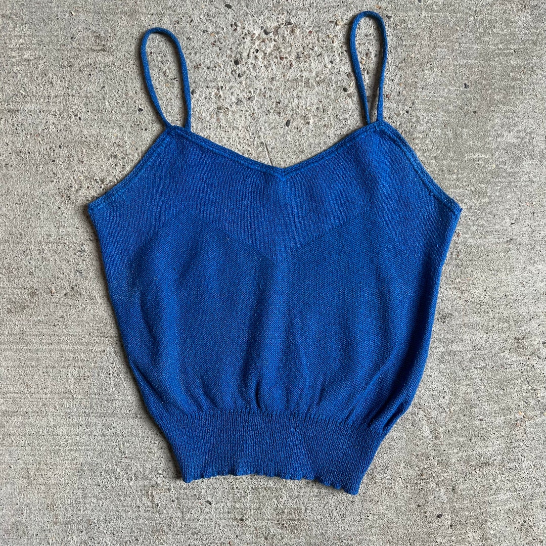Sm, 1980s Blue Knit Tank Top, Summer, 'cassidy', N - Etsy