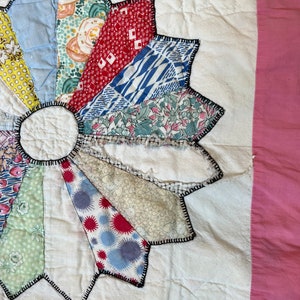 1930s 1940s Friendship Ring Quilt, Feedsack, 84x67 - Etsy