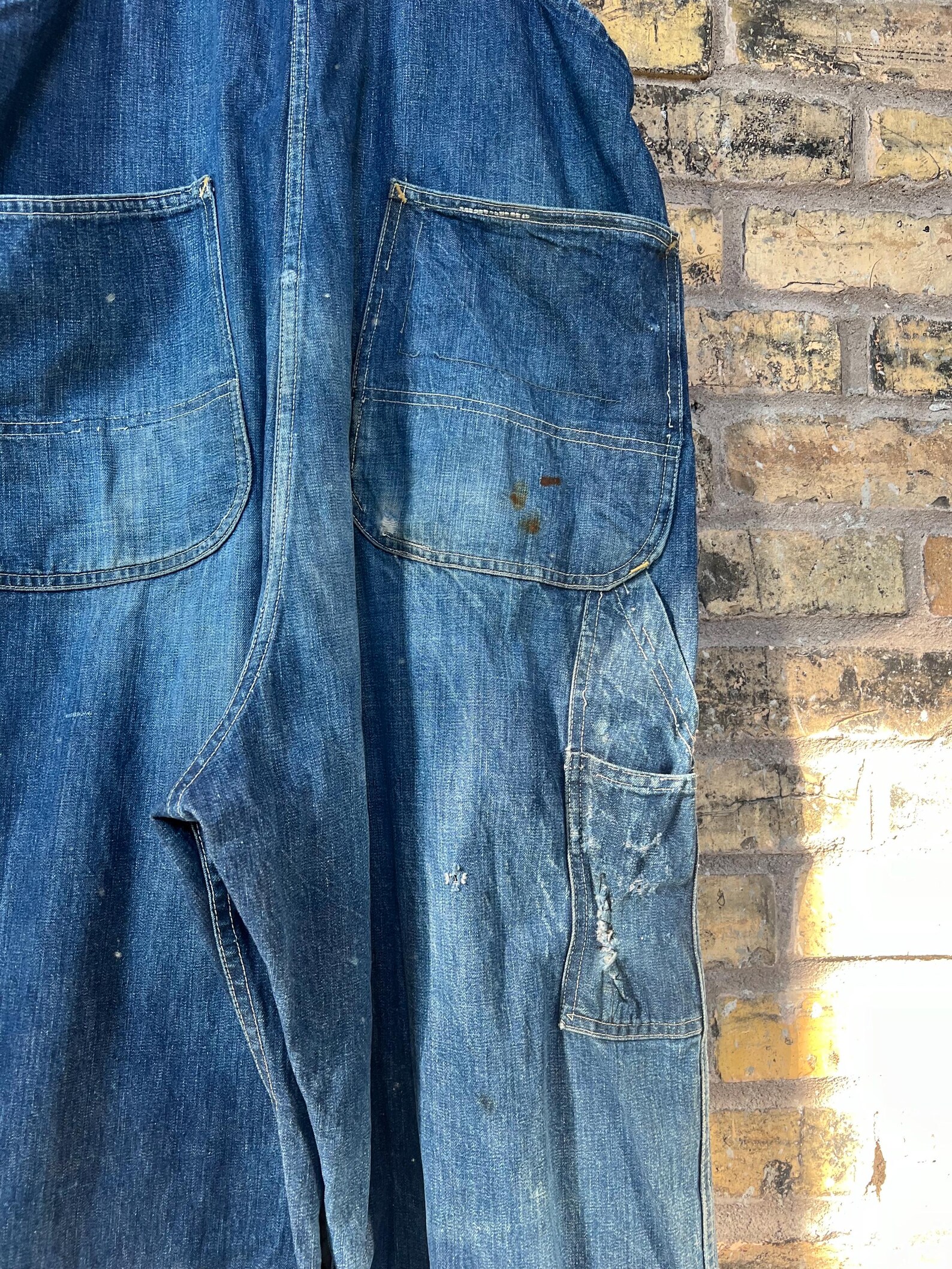 37" Waist, Vintage 1940s 1950s Pay Day Denim Overalls, Workwear ...