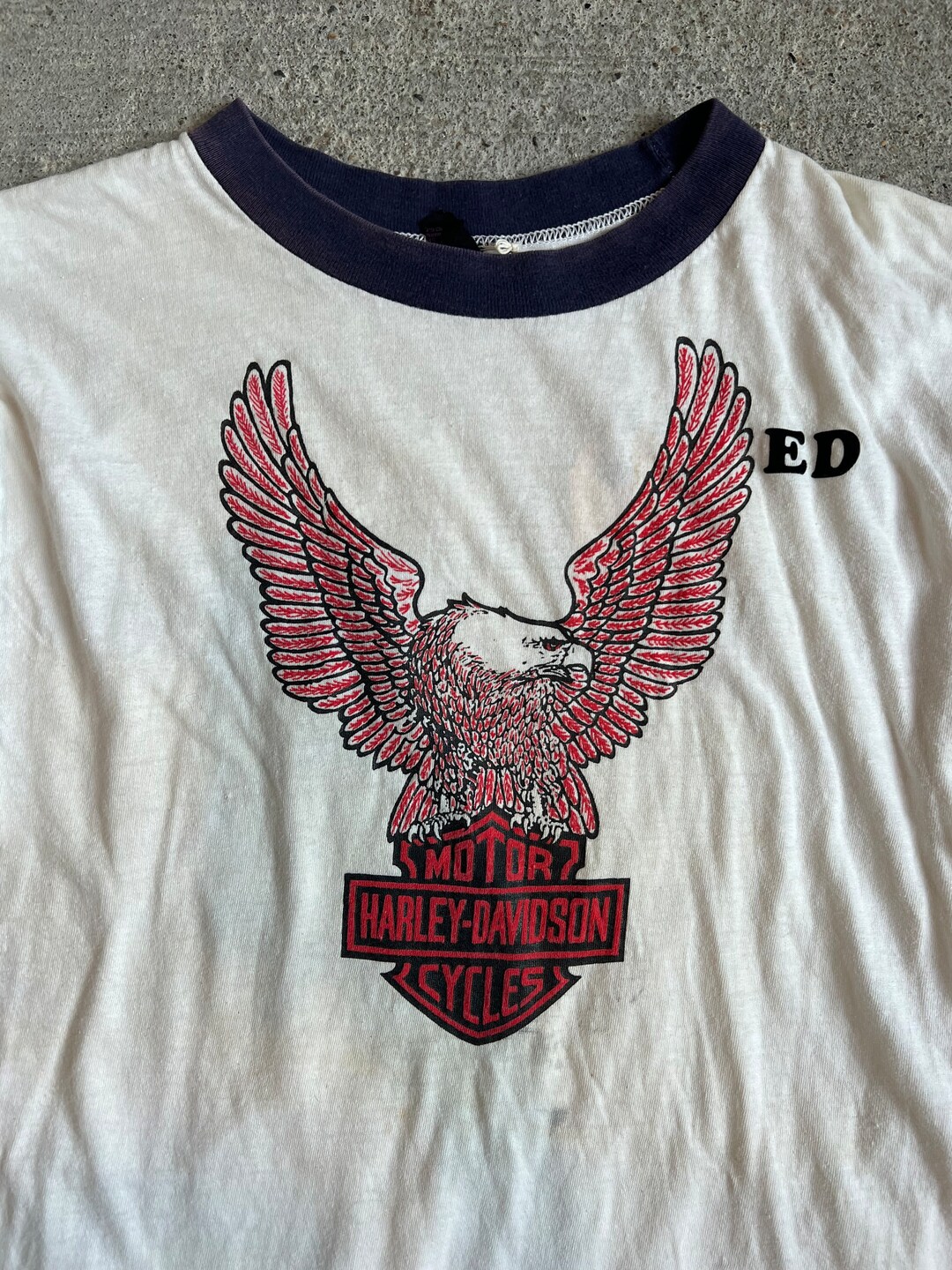 M L, 1970s Harley Davidson Eagle Ringer T-shirt, Racing - Etsy