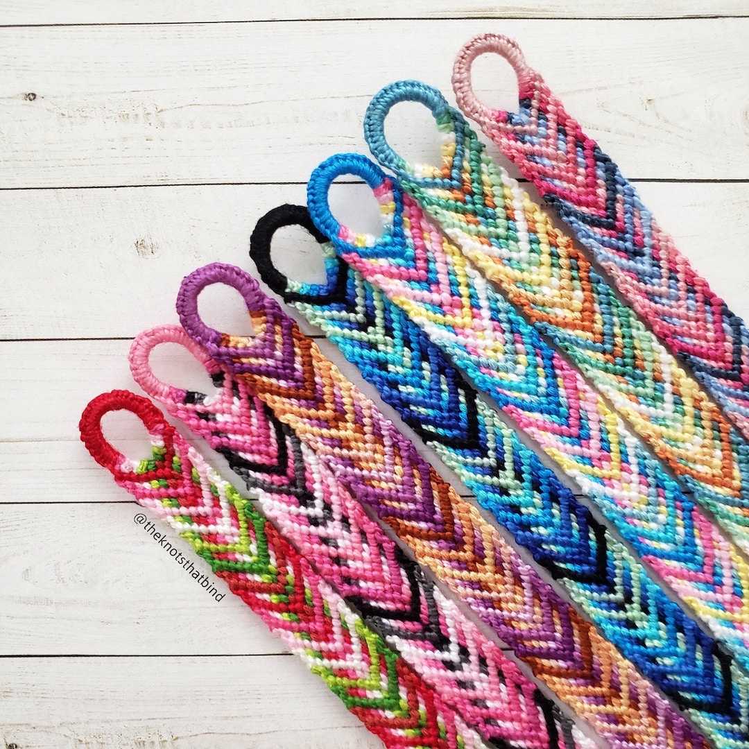 Colorful Fishbone Friendship Bracelets - Etsy