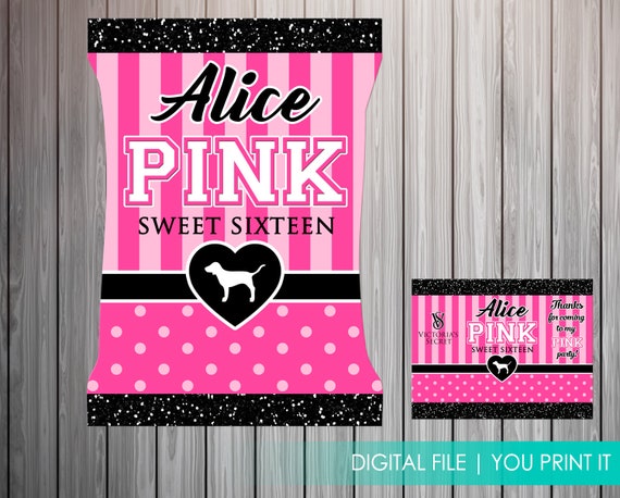 VS Pink Chips Bags Labels Pink Inspired Bags Labels Digital - Etsy
