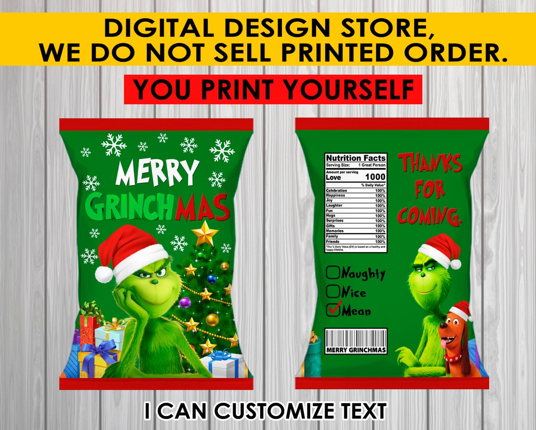 Chips Bags Design Inspired Christmas - Etsy