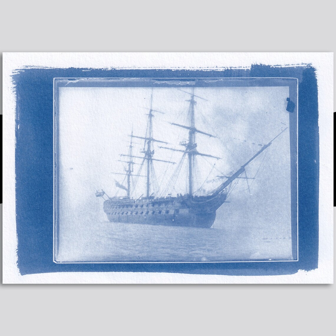 Three Rare Photographs of War Ship HMS Foudroyant (1798) Printed With ...