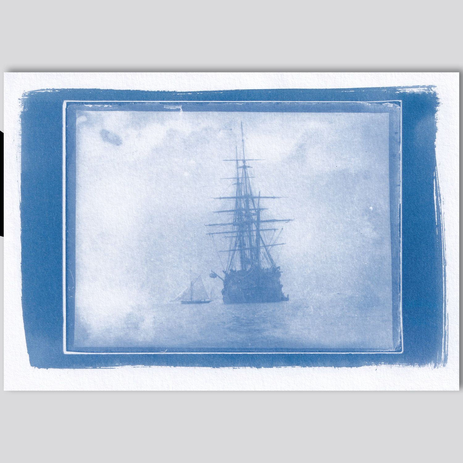 Three Rare Photographs of War Ship HMS Foudroyant (1798) Printed With ...