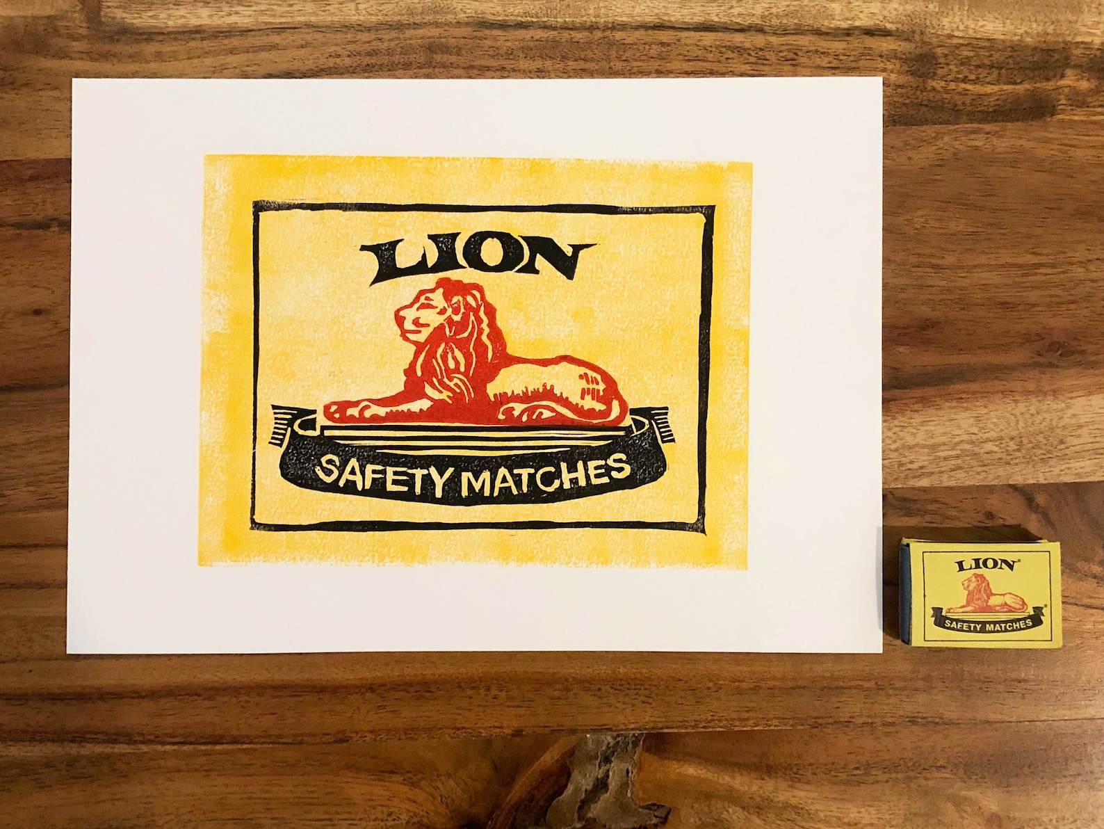 South African Block Print Lion Matches / Zambuk - Etsy