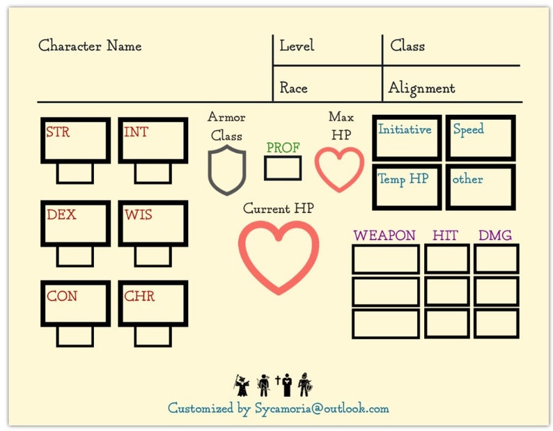 Dnd / RPG Character Stat Sheet 3 X 4 Post-it Note / Sticky Note 1 Stack of 50 - Etsy