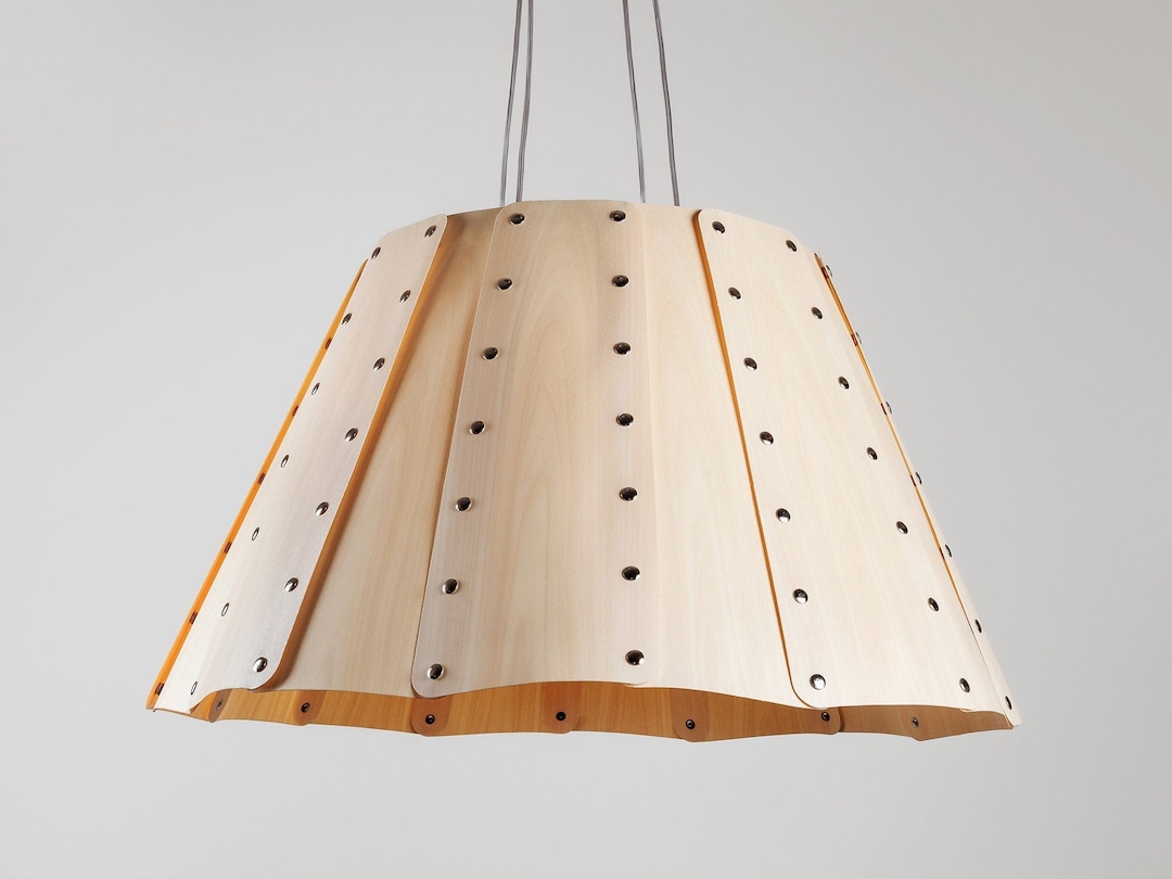 Scandinavian Ceiling Pendant With Real Wood Veneer Craft Design - Etsy