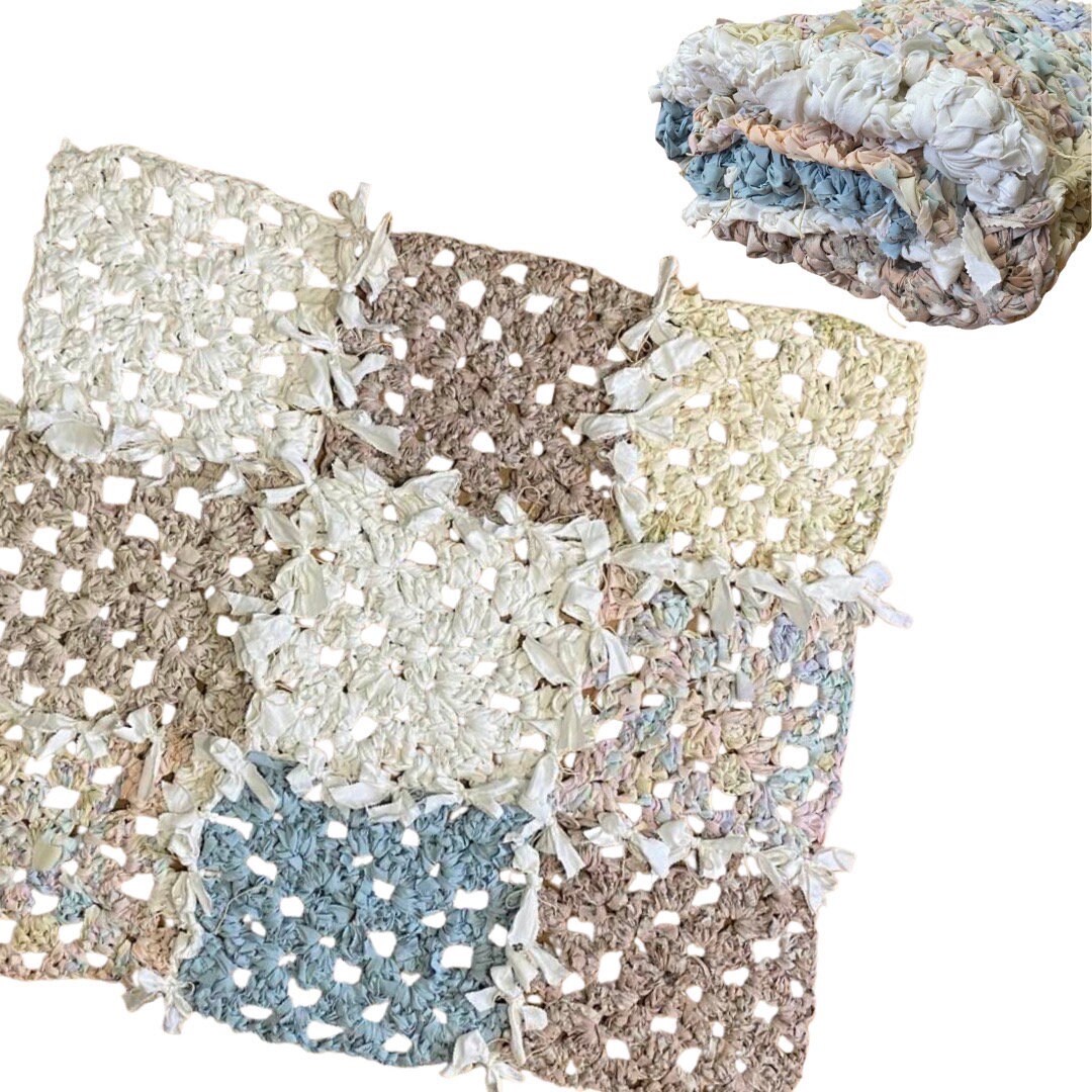 NEW Handmade Crocheted Shabby Chic Cottage Granny Square Rag Rug - Etsy