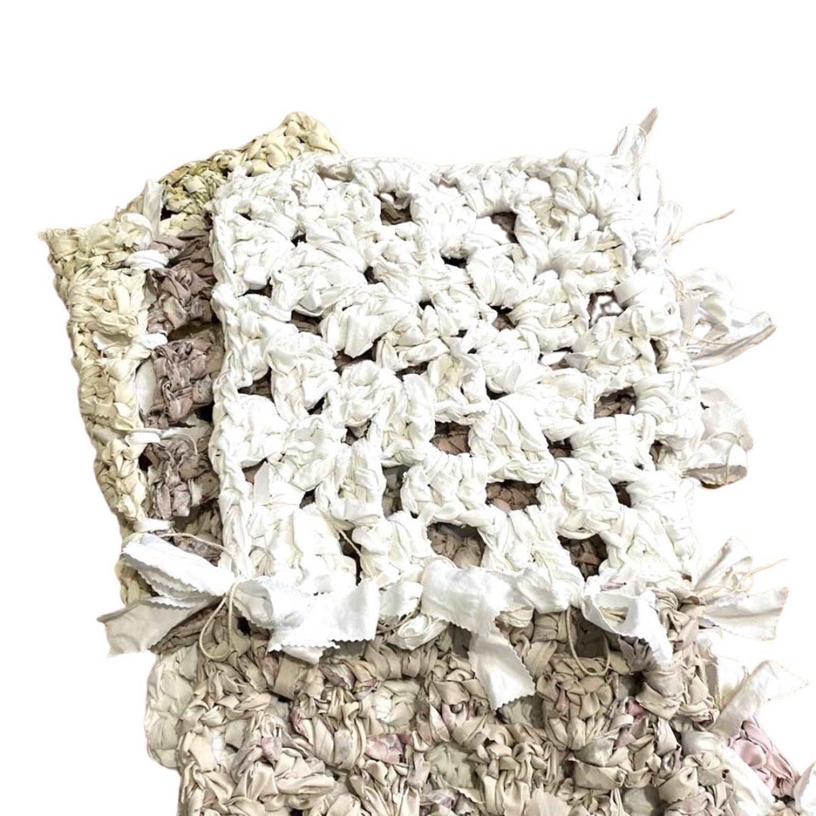 NEW Handmade Crocheted Shabby Chic Cottage Granny Square Rag Rug - Etsy