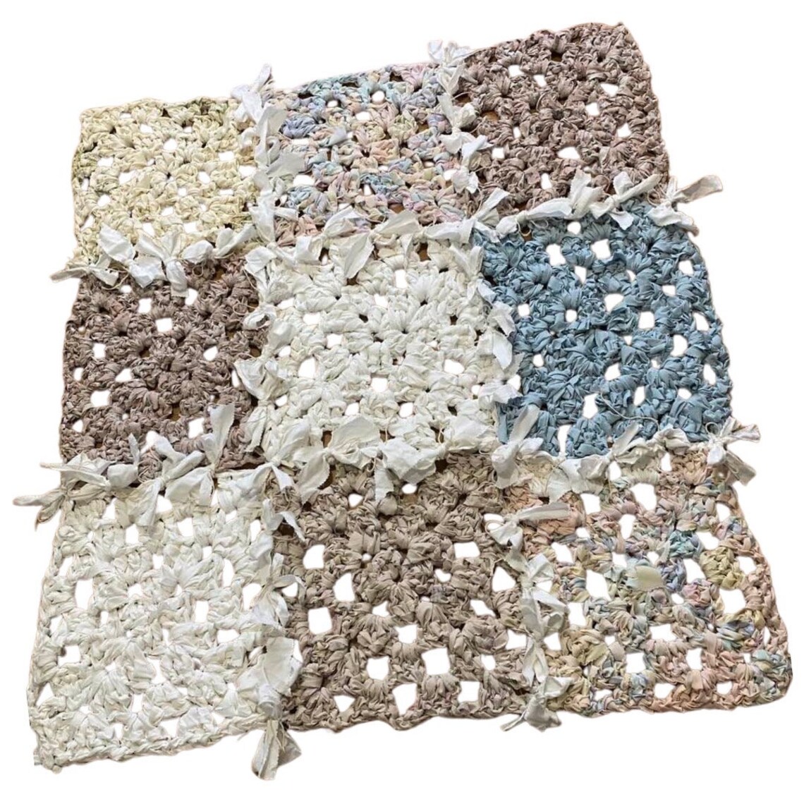 NEW Handmade Crocheted Shabby Chic Cottage Granny Square Rag Rug - Etsy