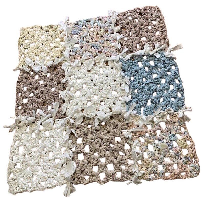 NEW Handmade Crocheted Shabby Chic Cottage Granny Square Rag Rug - Etsy