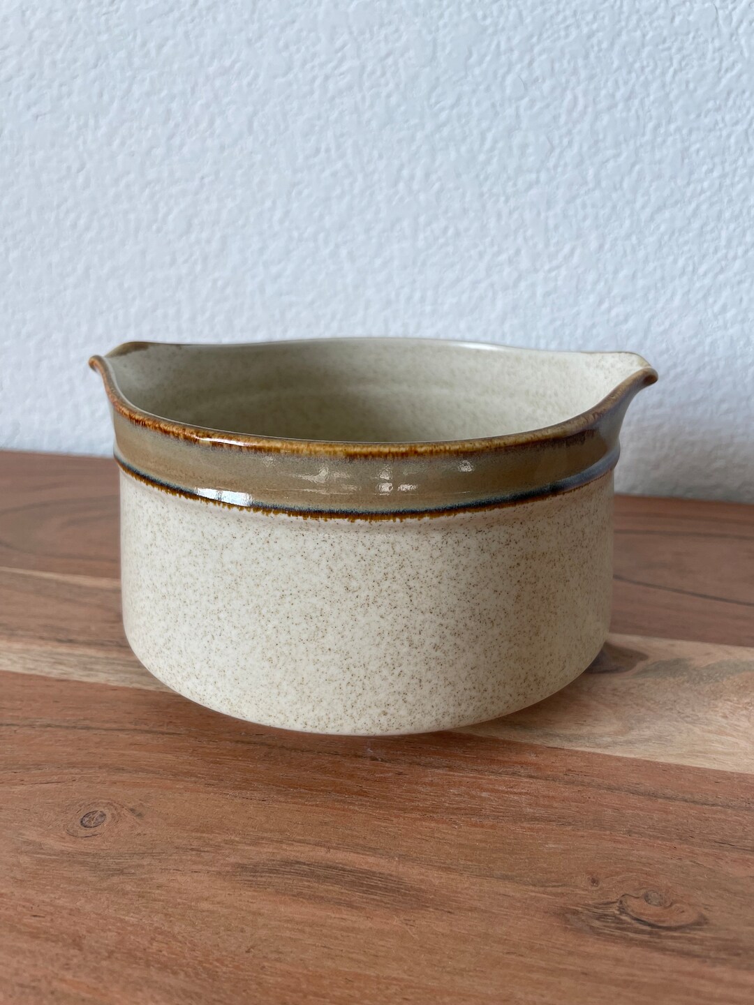 Vintage Ceramic Stoneware Crock Handmade Brown Speckle Design With ...
